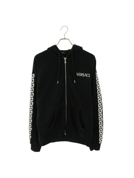 Versace | Shirts | Versace Logo Print Zip Up Hoodie | Poshmark